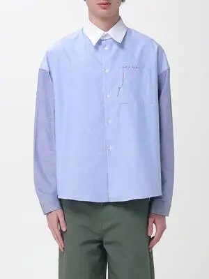Marni Cotton Shirt With Logo - Blue
