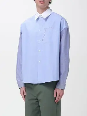 Marni Cotton Shirt With Logo - Blue