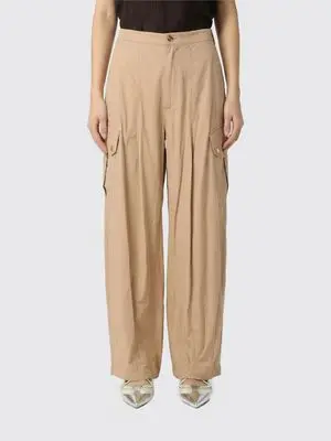 Pinko Cotton Wide-leg Cargo Trousers - Beige