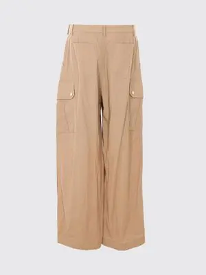 Pinko Cotton Wide-leg Cargo Trousers - Beige