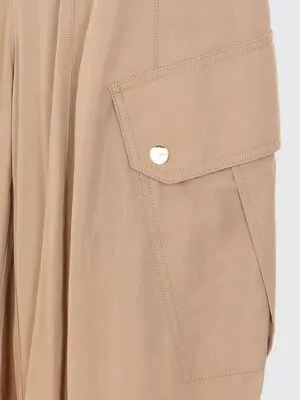 Pinko Cotton Wide-leg Cargo Trousers - Beige