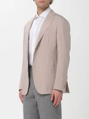Eleventy Single Breasted Linen Blend Blazer - Dust