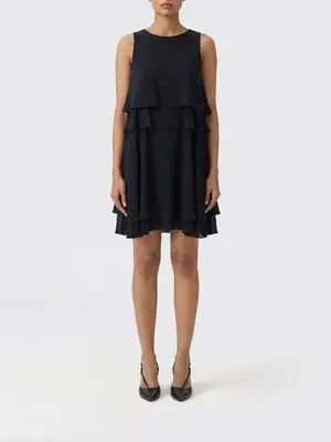 AMI Paris Silk Blend Mini Dress - Black