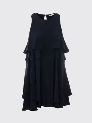AMI Paris Silk Blend Mini Dress - Black