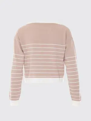 Liu Jo Striped Viscose Blend Crewneck Sweater - White