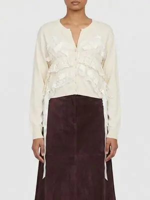 ANIYE BY Cotton Cardigan With Straps And Lace Embellishments