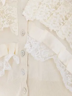 ANIYE BY Cotton Cardigan With Straps And Lace Embellishments