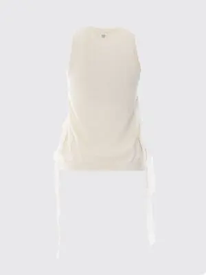 ANIYE BY Sleeveless Knit Top With Lace And Ribbon Embellishments - White