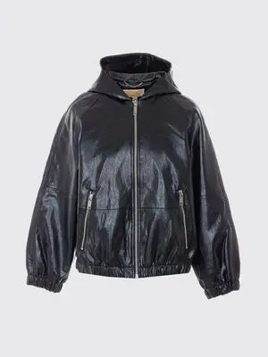 Michael Kors Hooded Faux Leather Jacket
