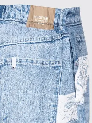 Liu Jo Wide Leg Jeans With Lace Detailing