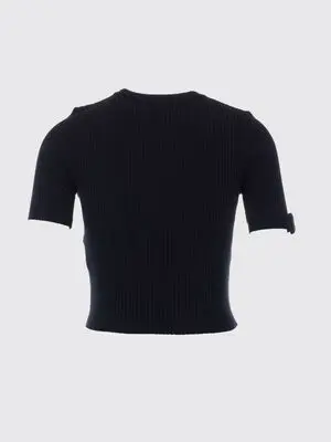 COURREGES Ribbed Viscose Cropped Top - Black
