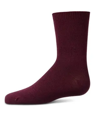 MEMOI Fine-gauge Basic Crew Sockassorted Colors Wine
