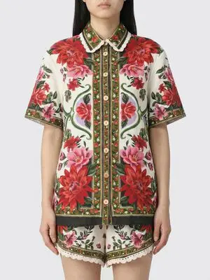 Farm Rio Floral Linen Shirt - Black