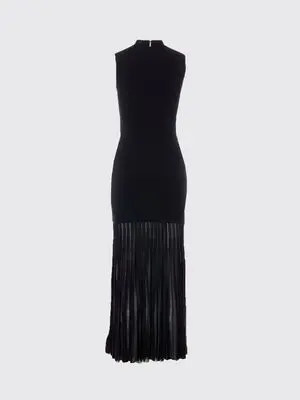 Michael Kors Sleeveless High Neck Stretch Polyester Sheath Dress With Pleated Maxi Skirt