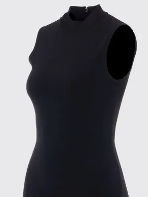 Michael Kors Sleeveless High Neck Stretch Polyester Sheath Dress With Pleated Maxi Skirt