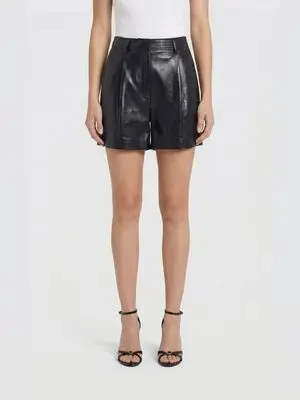 ANINE BING Leather High Waisted Shorts