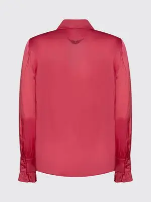 Zadig&Voltaire Satin Shirt With Classic Collar And Button-up Front - Pink