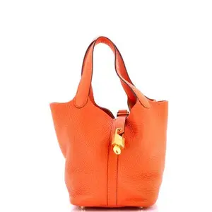 Hermès Picotin Lock Bag Clemence Pm - Feu