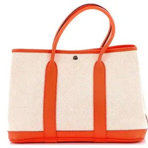 Hermès Garden Party Tote Toile And Leather 30 - Orange
