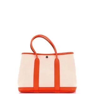 Hermès Garden Party Tote Toile And Leather 30 - Orange