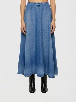 DIESEL® Oval D Denim Maxi Skirt