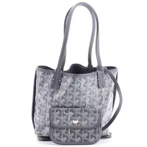 Goyard Anjou Reversible Tote Coated Canvas Mini - Grey