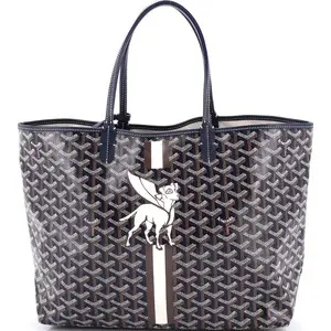 GOYARD Saint Louis Tote Printed Coated Canvas Pm - Blue