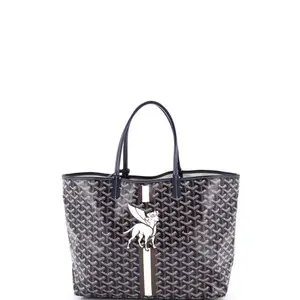 Goyard Saint Louis Printed Coated Canvas PM Tote Blue