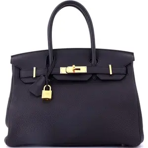 HERMES Birkin Handbag Black Togo With Rose Gold Hardware 30 - Noir