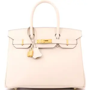 HERMES Birkin Handbag Light Epsom With Gold Hardware 30 - Craie