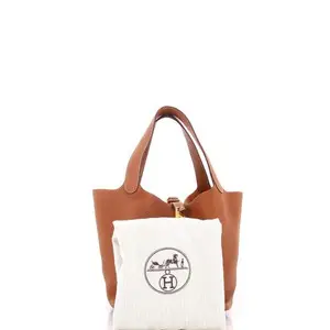 Hermès Picotin Lock Bag Felt With Leather Pm - Grey