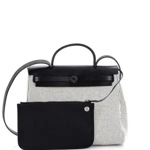 Hermès Herbag Zip Criss Viking Toile And Leather 31 - Black