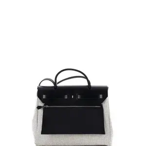 Hermès Herbag Zip Criss Viking Toile And Leather 31 - Black