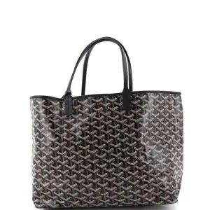 Goyard Saint Louis Tote Coated Canvas Pm - Black