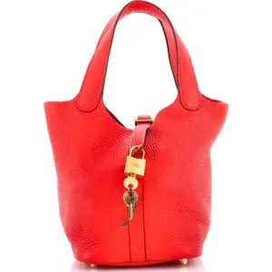 HERMES Picotin Lock Bag Clemence Pm - Rouge De Coeur