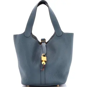 HERMES Picotin Lock Bag Clemence Mm - Bleu Orage
