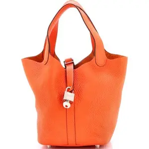 HERMES Picotin Lock Bag Clemence Pm - Feu