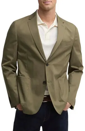Barbour Bellamy Tailored Fit Stretch Cotton Blazer - Olive