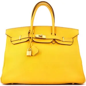 HERMÈS Birkin 35 Handbag Yellow Togo Leather With Gold Hardware