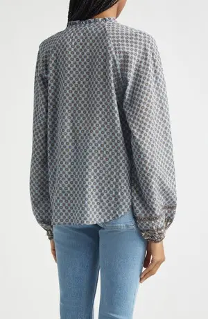 Veronica Beard Linds Split Neck Top