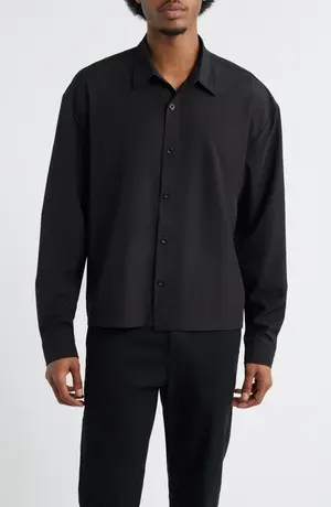 SANTO STUDIO Graphic Cotton Button-up Shirt - Black
