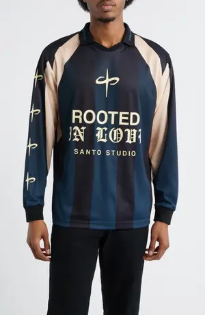 SANTO STUDIO Love Club Graphic Soccer Jersey - Blue