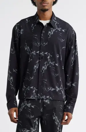 SANTO STUDIO Flower Pattern Cotton Button-up Shirt