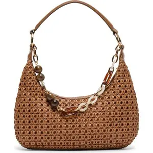 Dolce Vita Poppie Woven Faux Leather Shoulder Bag - Saddle