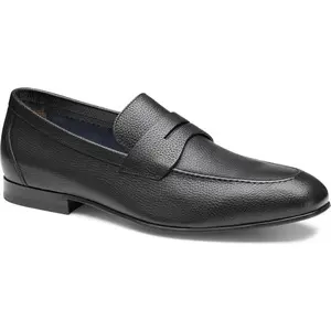 Johnston & Murphy Higgins Penny Loafer - Black Full Grain