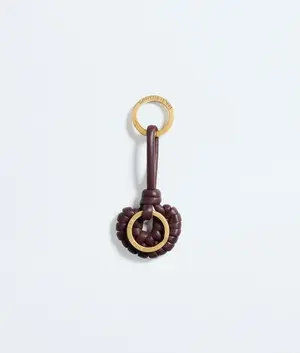 BOTTEGA  VENETA Seashell Knot Key Ring - Deep Mahogany