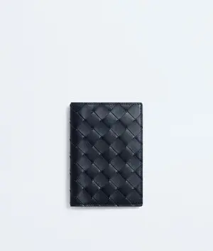 BOTTEGA  VENETA Intrecciato Passport Case - Midnight/basalt