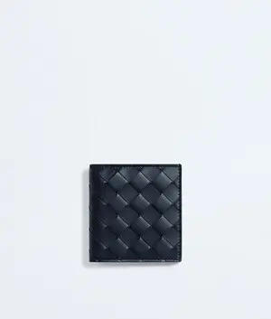 BOTTEGA  VENETA Intrecciato Bi-fold Wallet - Midnight/basalt