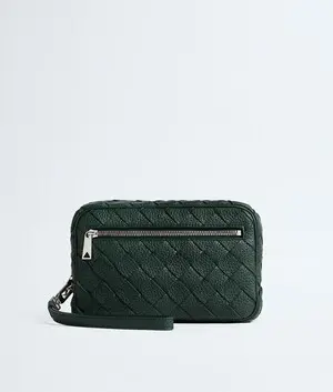 BOTTEGA  VENETA Intrecciato Small Pouch With Wristlet - Alpi Green