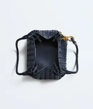 Bottega Veneta Small Intrecciato Leather Shoulder Bag - Midnight